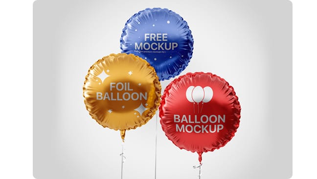 Round Foil Helium Balloon Mockup PSD - DG MOCKUP Round Foil Helium Balloon Mockup PSD - DG MOCKUP