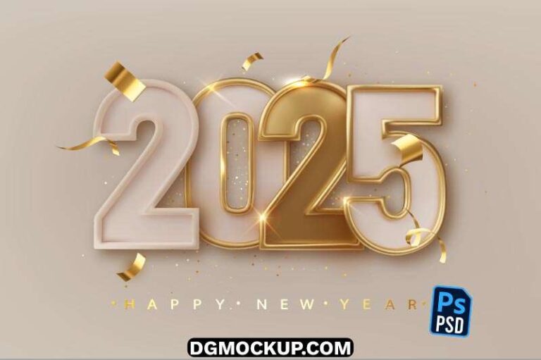 2025 New Year Holiday Greeting Card Design Free Vector Dg Mockup